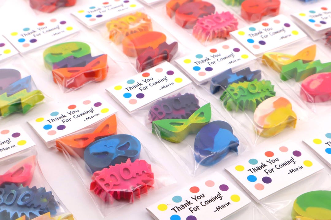 Superhero Crayon Party Favors – Superhero Birthday Favor Bags – Kids ...