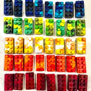 Building Block Crayons – Birthday Party Favor Bags – Brick Crayon Party ...