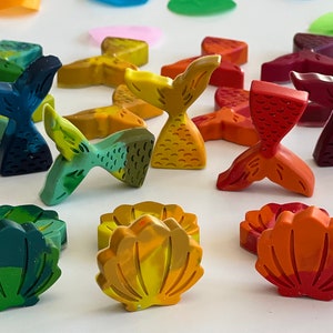 Mermaid Tail Crayons, Mermaid Birthday Party Favors, Shaped Crayons - Etsy