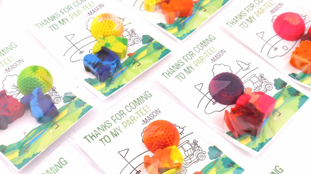 Golf Ball Crayons – Golf Crayons Party Bag – Golf Coloring Favor Bags ...