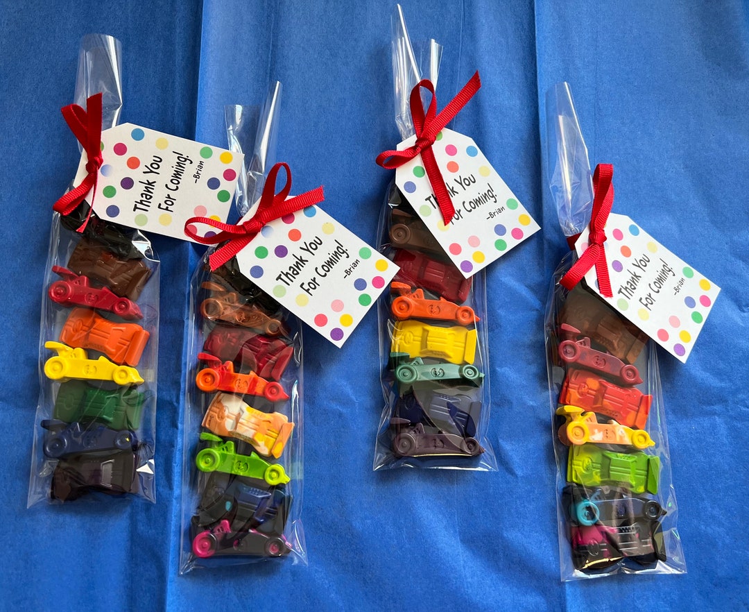 Race Car Crayon Party Favors – Car Birthday Favor Bags – Kids Race Car ...