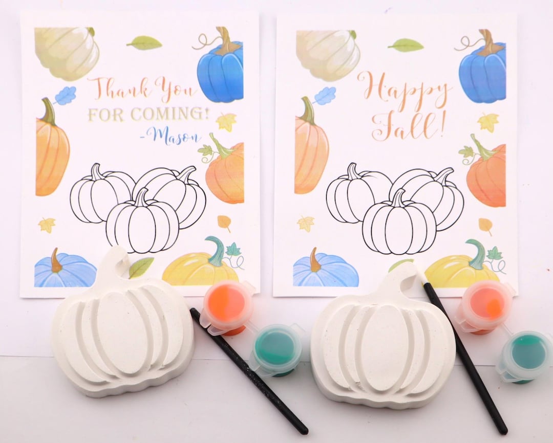Pumpkin Painting Party Favors for Kids – DIY Plaster Pumpkin Craft ...