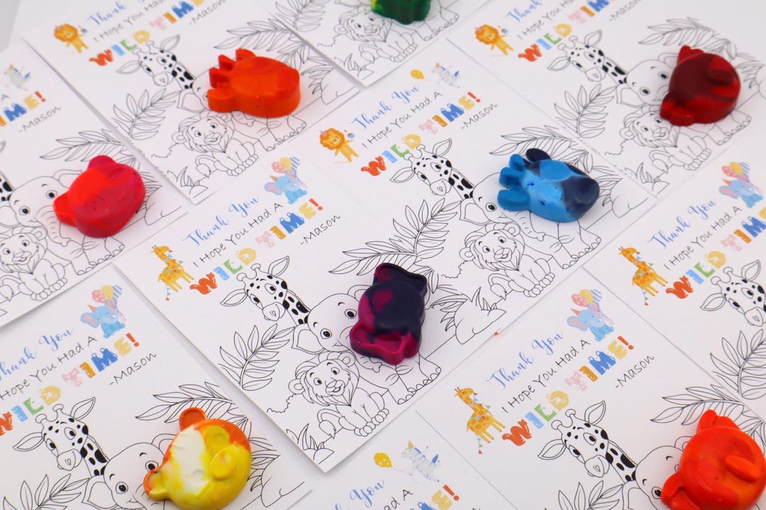 Zoo Animal Crayons With Coloring Card – Zoo Birthday Party Favors ...