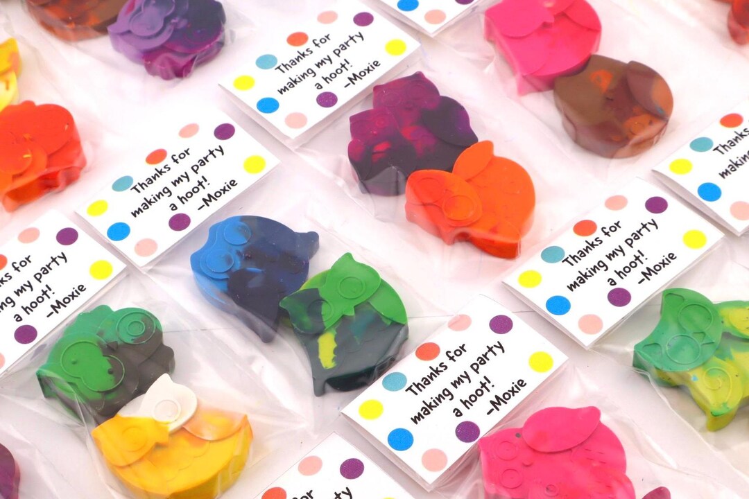 Owl Crayons Party Favors, Owl Birthday Party Favors, Shaped Crayons ...