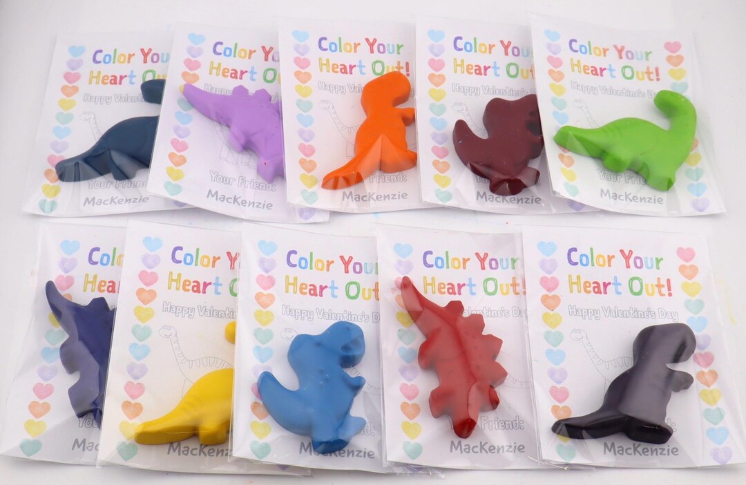 Dinosaur Valentine Crayons – Class Valentines for Kids – Non Candy ...