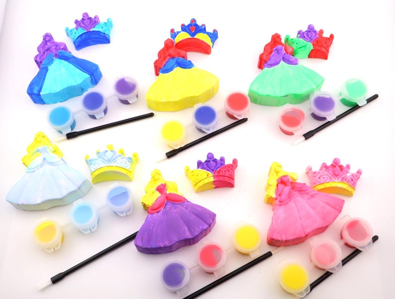 Princess Painting Party Favors for Kids – DIY Plaster Princess Craft ...