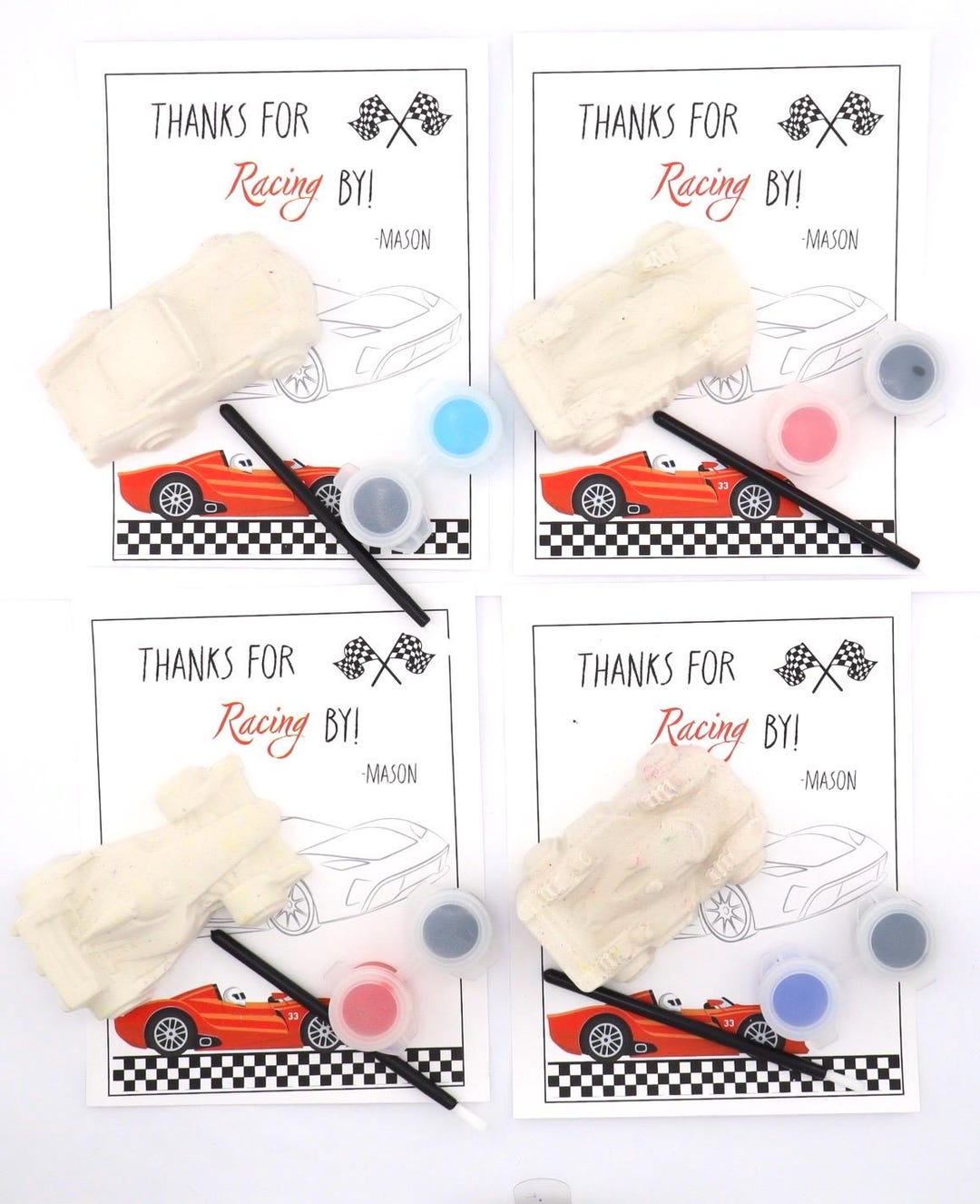Race Car Plaster Painting Kit – Kids Birthday Party Favor – DIY Paint ...