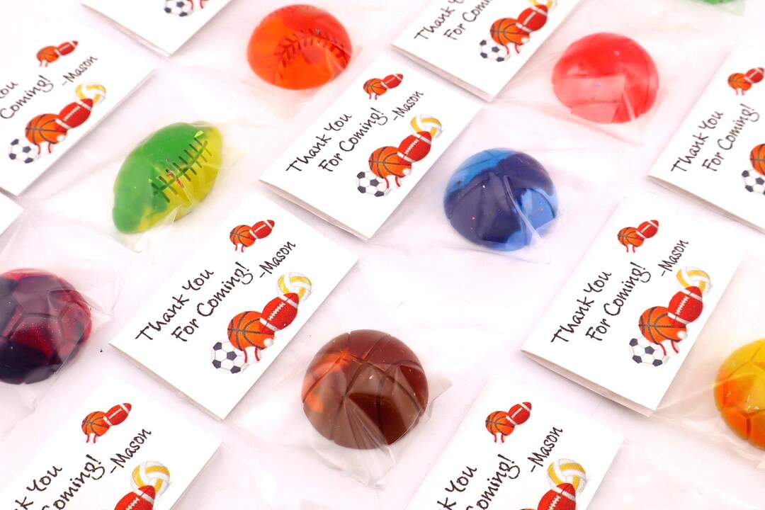 Sports Ball Crayon Party Favors – Birthday Gift Bags for Kids ...