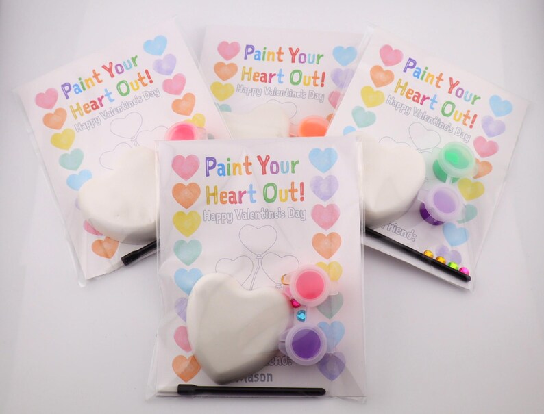 Valentine's Painting Party Favors for Kids – DIY Plaster Valentine's ...