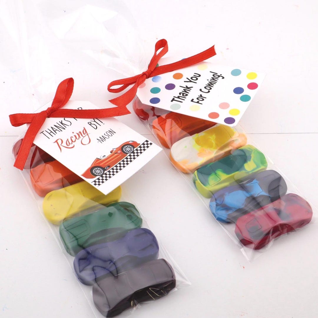 Race Car Party Favors – Car Shaped Crayons for Kids – Birthday Goodie ...