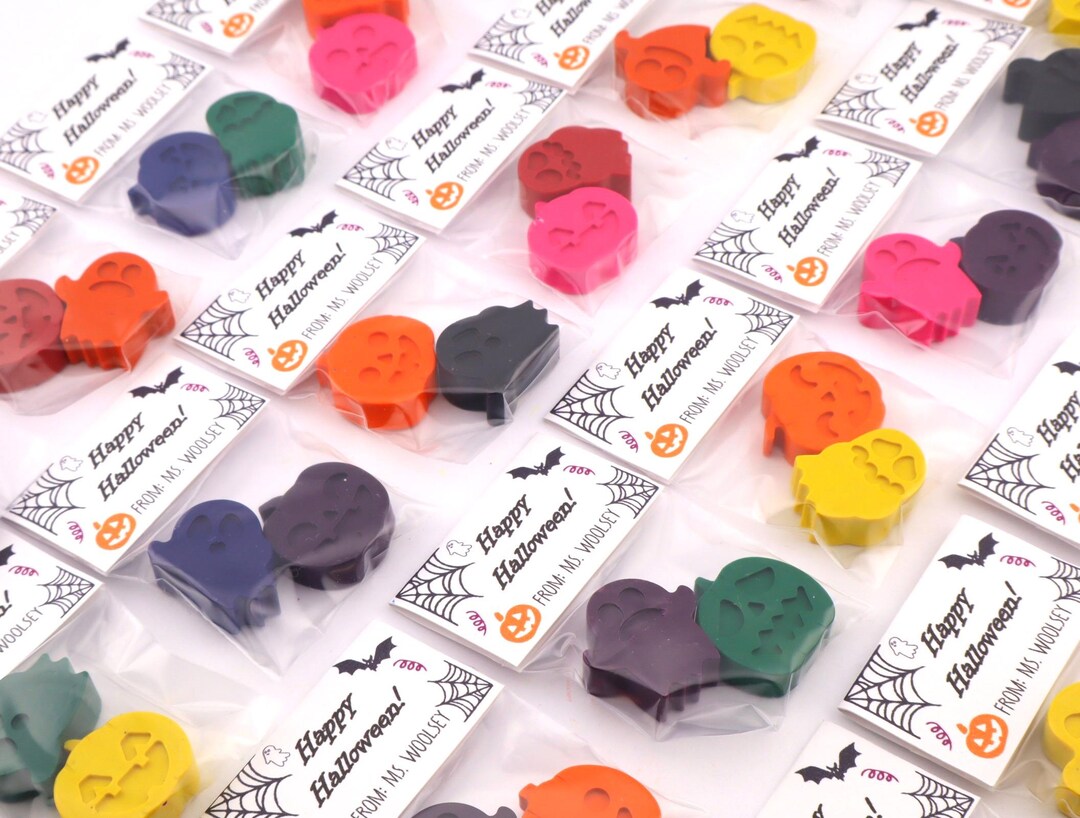 Halloween Crayons – Pumpkin & Ghost Party Favors – Non-candy Halloween ...