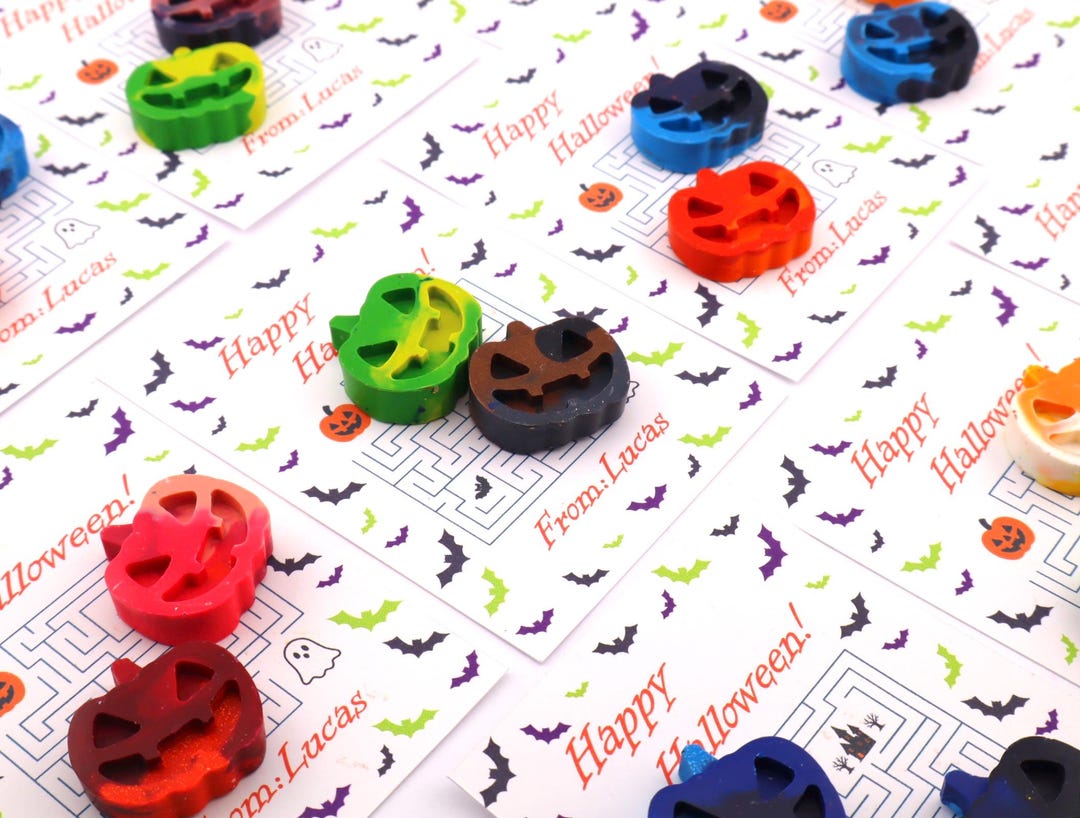 Halloween Crayons – Pumpkin Party Favors – Non-candy Halloween Goodie ...