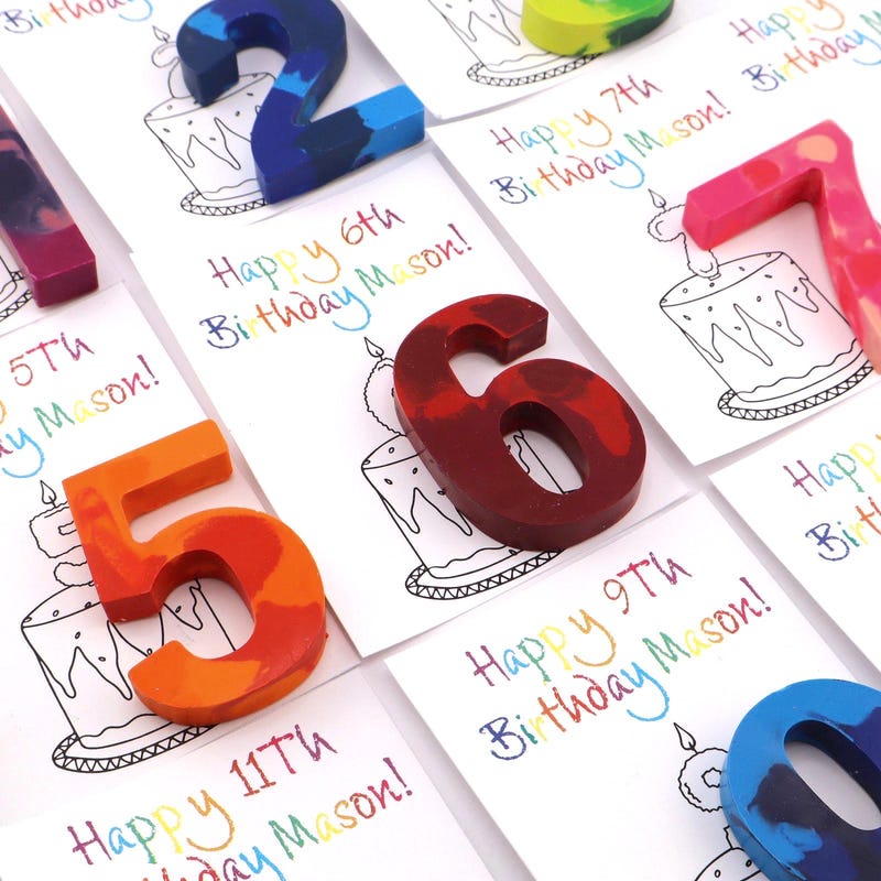 Crayon Party Favor Number - Etsy