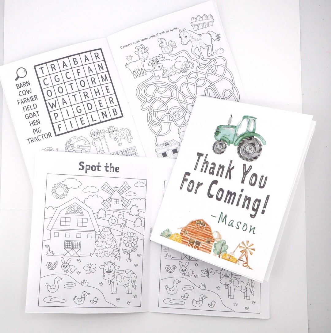 Tractor Coloring Book With 14 Coloring Activity Pages, Tractor Party ...