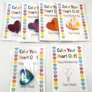 Heart Valentine Crayons – Class Valentines for Kids – Non Candy ...