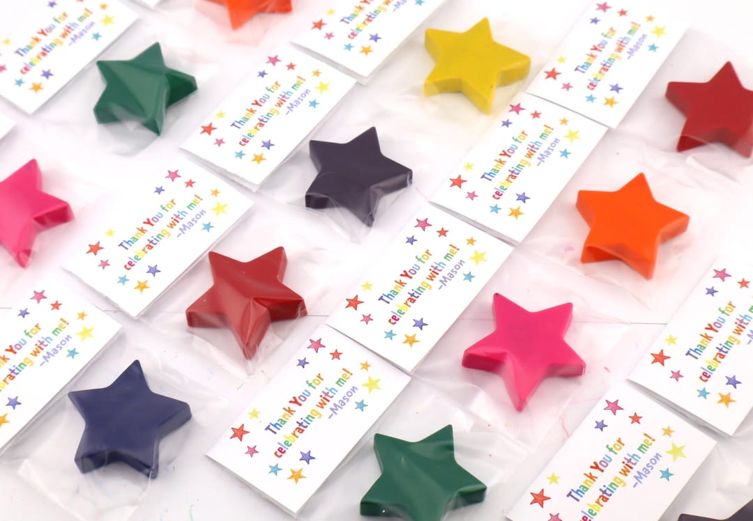 Star Party Favor Crayons, Birthday Party Favors, Class Birthday Part ...