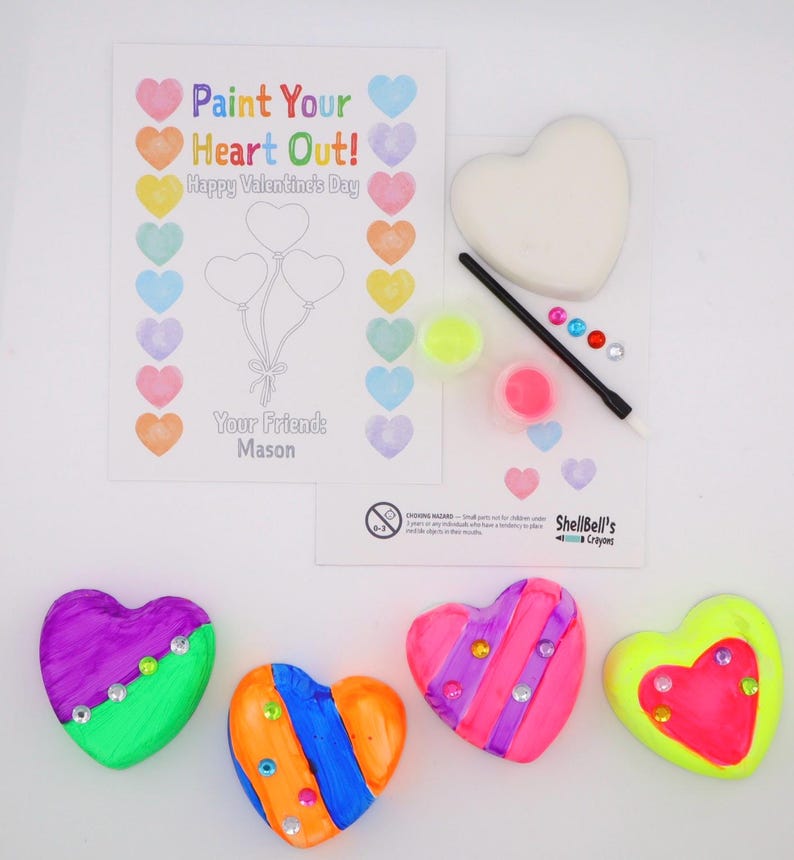 Valentine's Painting Party Favors for Kids – DIY Plaster Valentine's ...