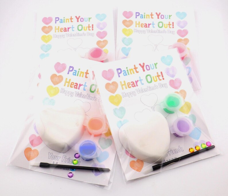 Valentine's Painting Party Favors for Kids – DIY Plaster Valentine's ...