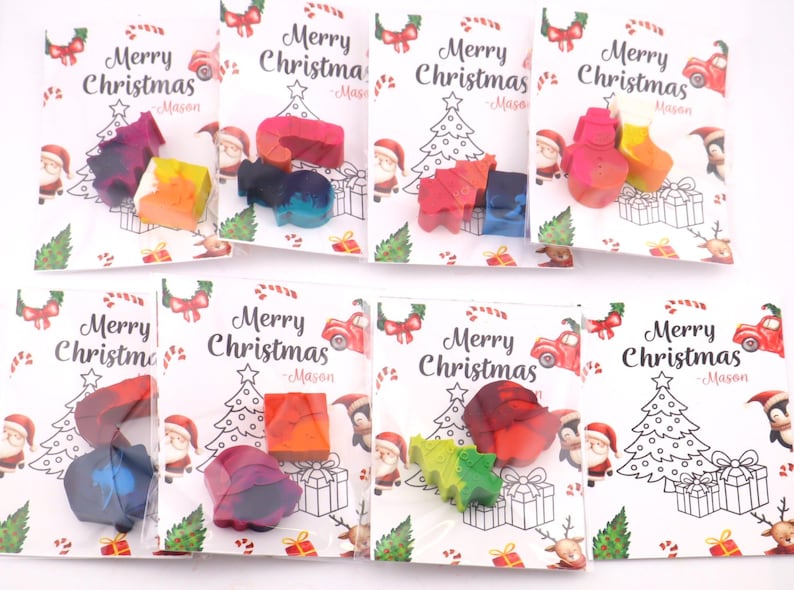 Christmas Crayons, Christmas Party Favor Coloring Bags, Santa Gifts ...