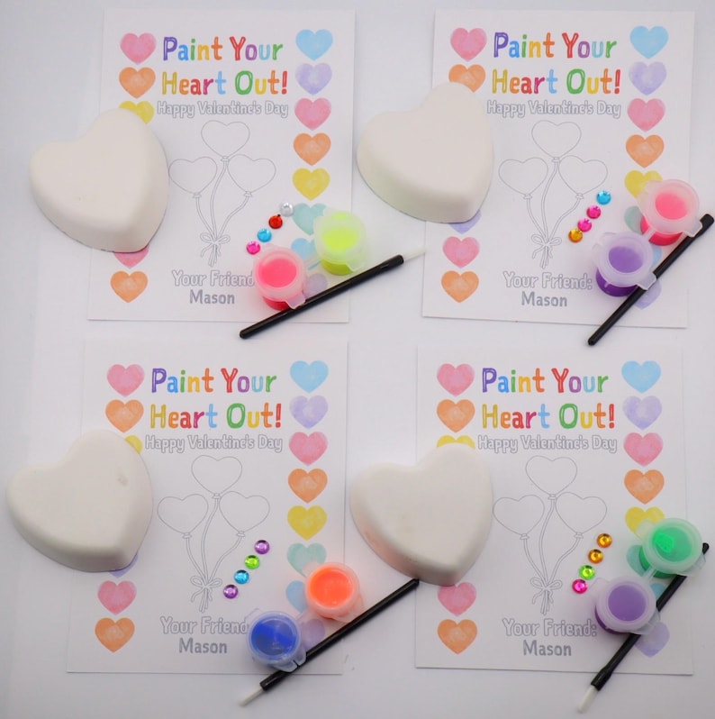 Valentine's Painting Party Favors for Kids – DIY Plaster Valentine's ...