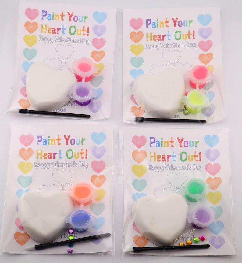 Valentine's Painting Party Favors for Kids – DIY Plaster Valentine's ...