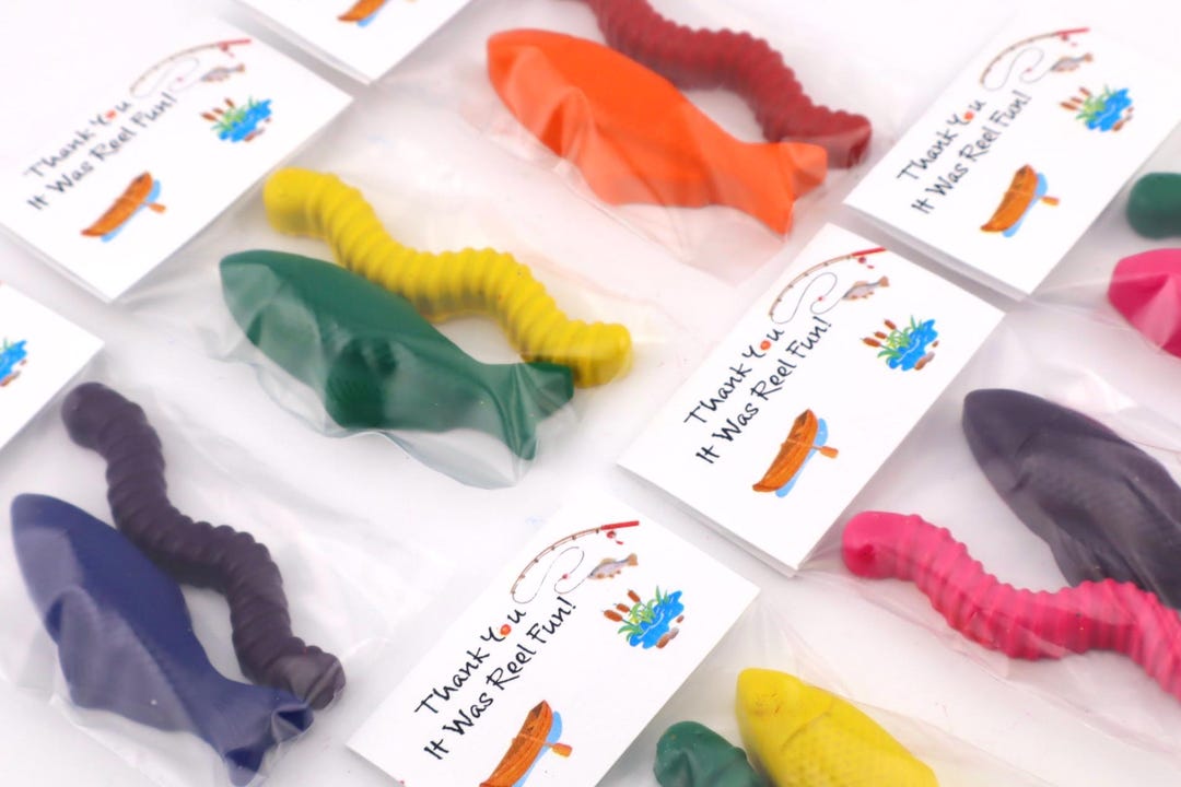 Fishing Crayon Party Favors – Fish and Worm Crayons – Gone Fishing ...