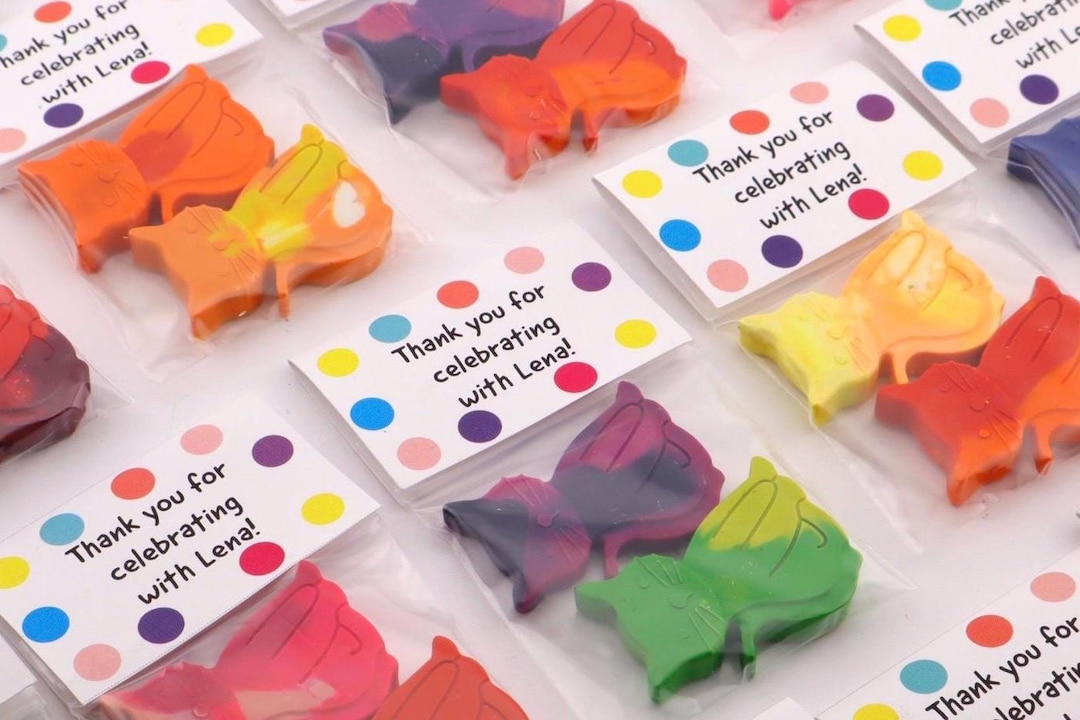 Cat Crayon Party Favors – Kitty Birthday Goodie Bags – Kitten Crayons ...