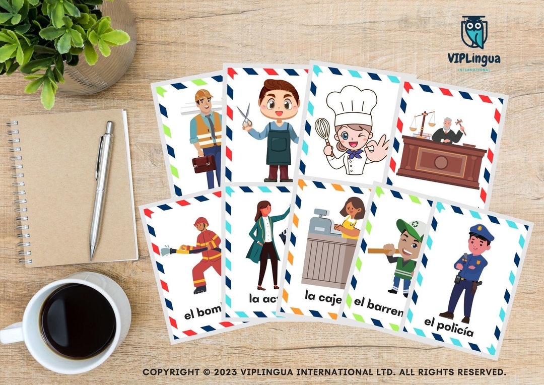OCCUPATIONS Spanish Printable Flashcards Profesiones En Español ...