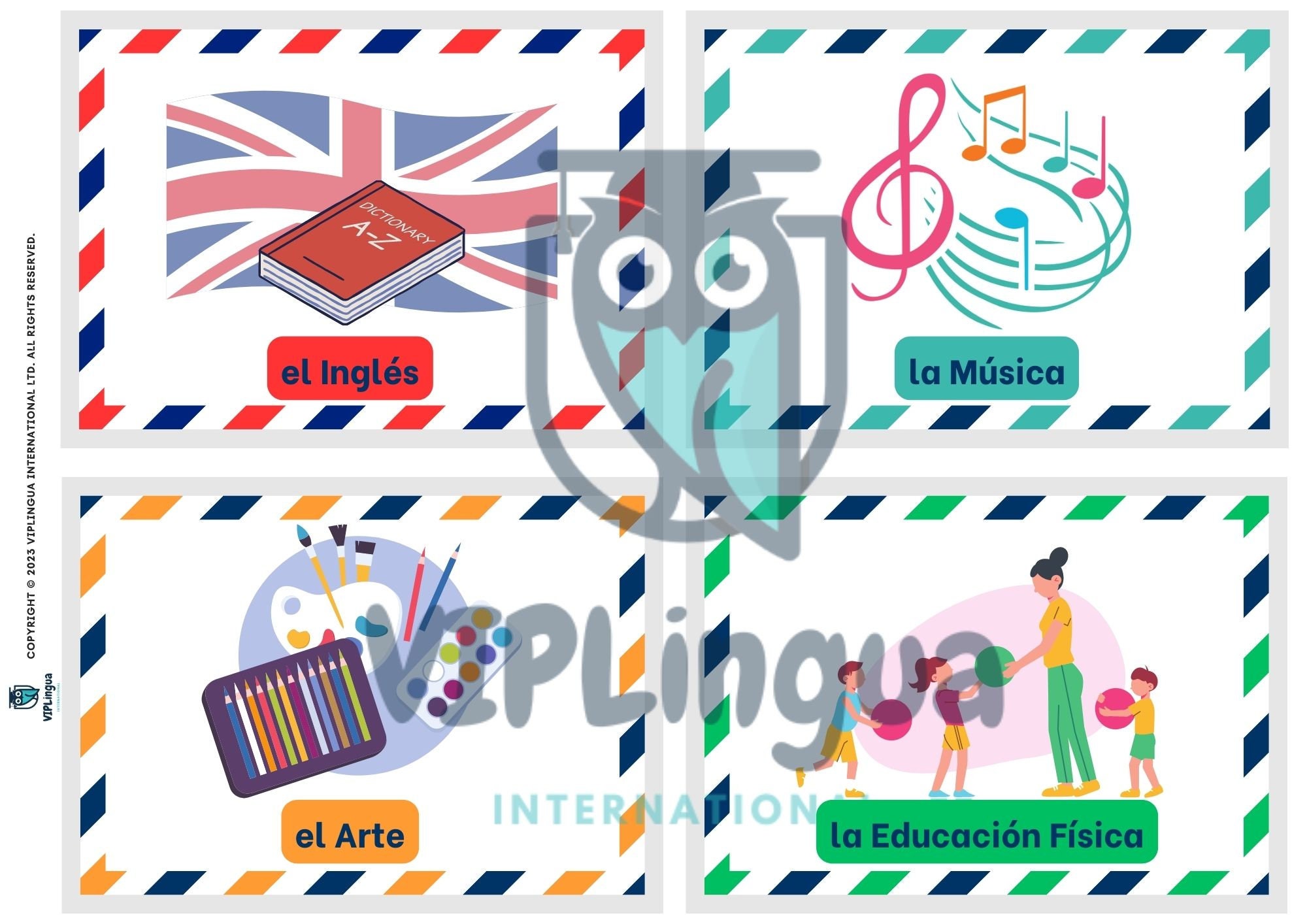 SCHOOL SUBJECTS Spanish Printable Flashcards ASIGNATURAS En Español ...