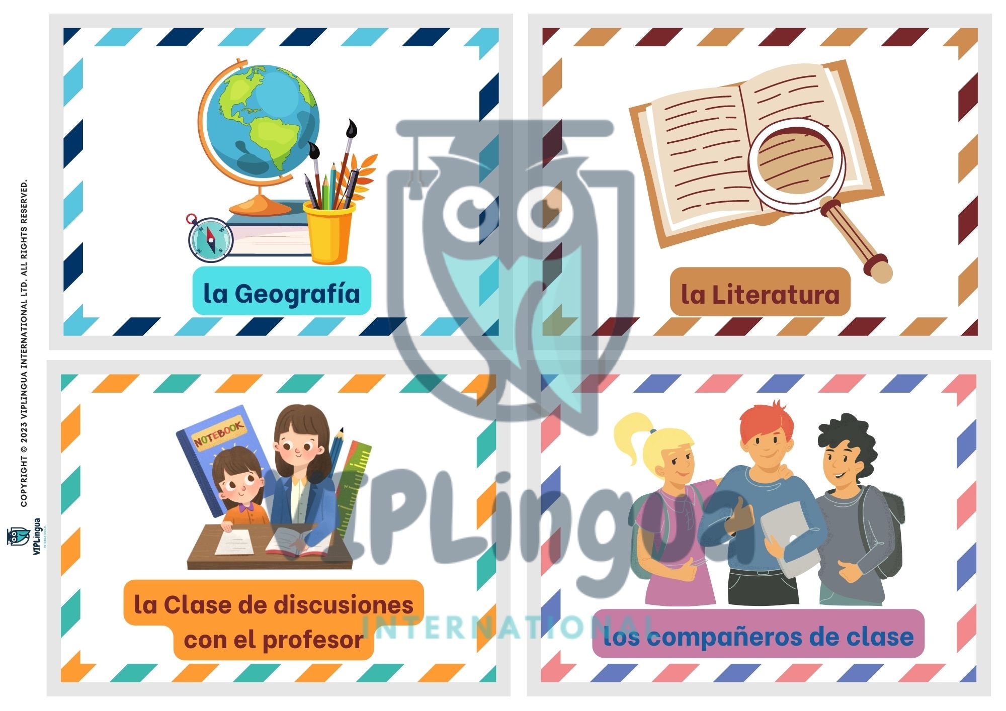 SCHOOL SUBJECTS Spanish Printable Flashcards ASIGNATURAS En Español ...