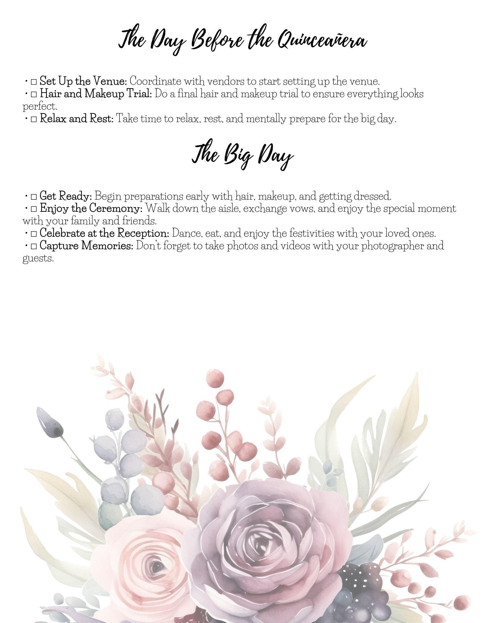 Quinceanera Checklist | Quinceanera Plan | Quinceanera Guide | Party ...