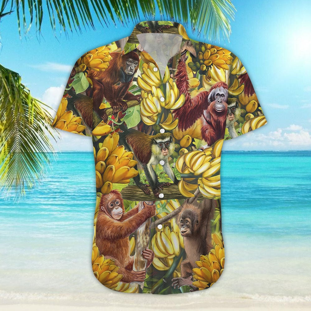 Monkey Banana Shirt - Monkey Jungle With Banana Hawaii Shirt sold by Thien | SKU 224126 ...