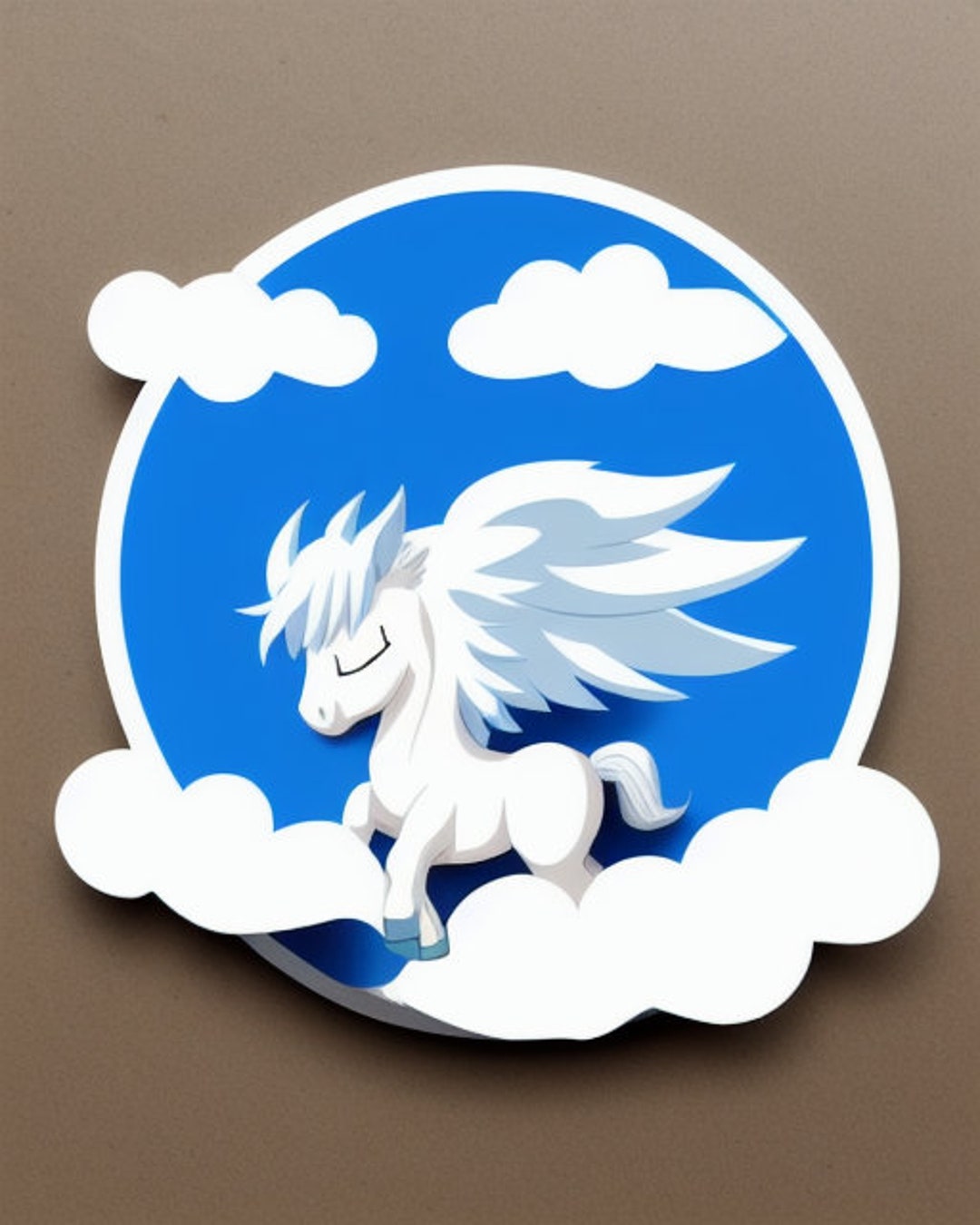 Cute Digital Pegasus Print, Easy Size Adjust, for Free Use Anywhere You ...