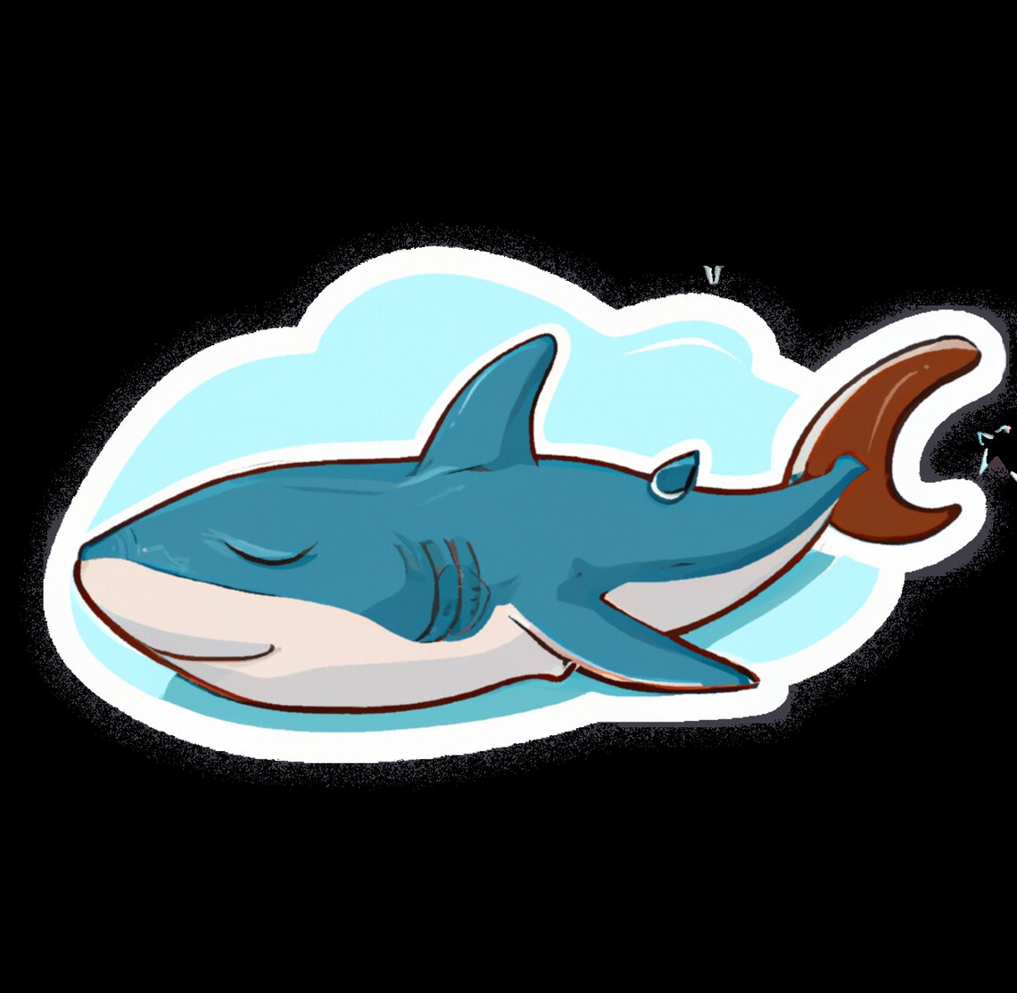 Adjustable Cartoon Sleeping Shark, Digital Print Free for Use to Place ...