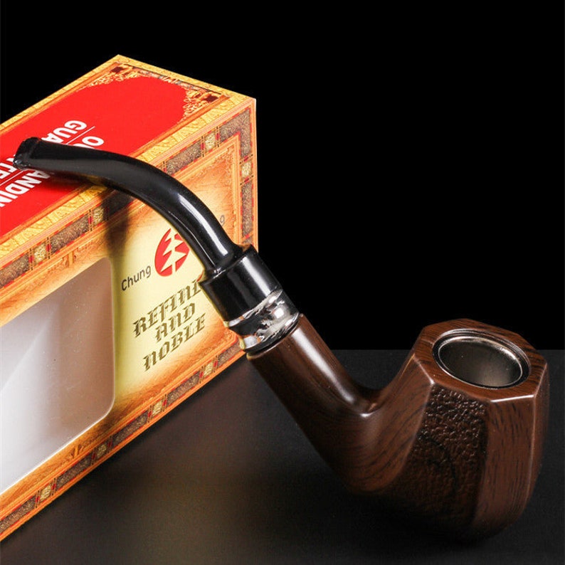 Solid Wood Vintage Smoking Pipe, 2024 Gift, Wooden Pipe, Ornate Pipe ...