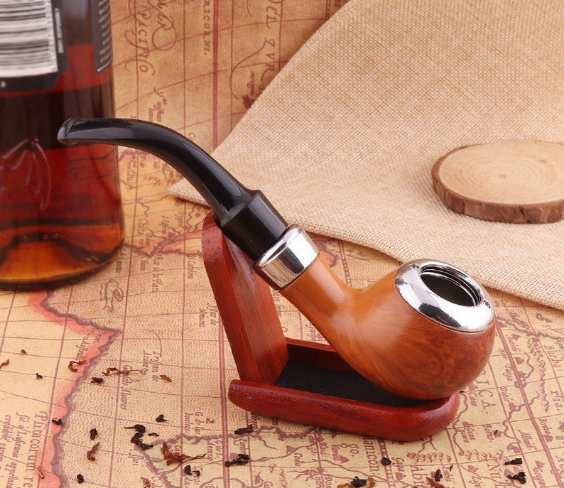 Solid Wood Vintage Smoking Pipe, 2024 Gift, Wooden Pipe, Ornate Pipe ...