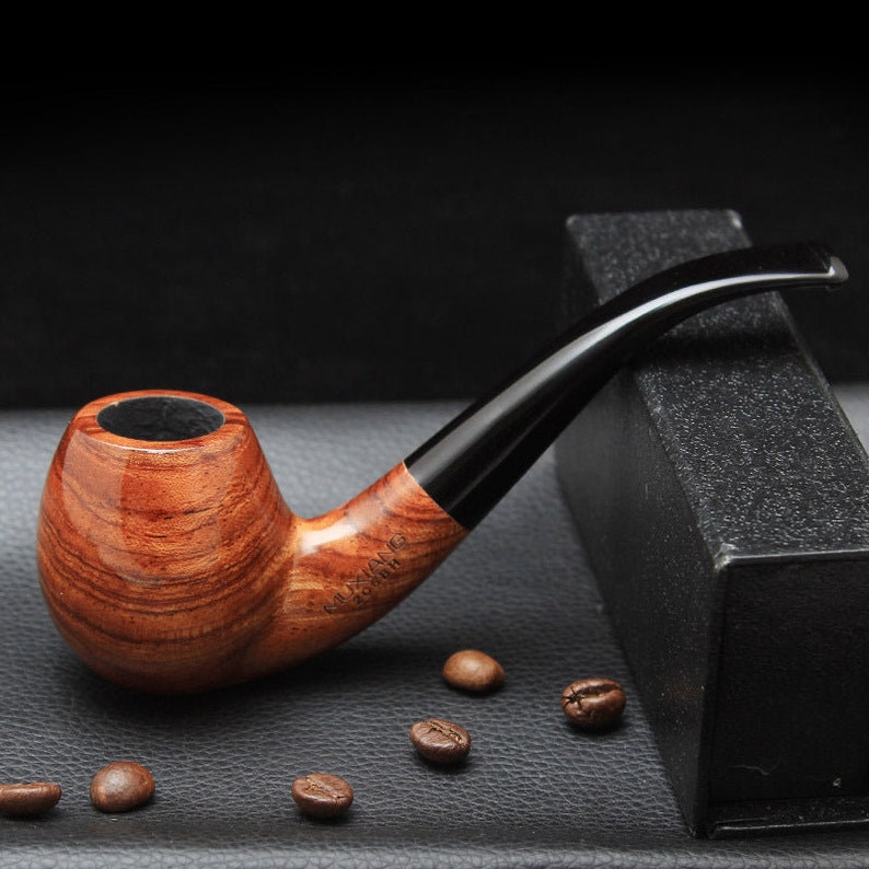 Solid Wood Vintage Smoking Pipe, 2024 Gift, Wooden Pipe, Ornate Pipe ...