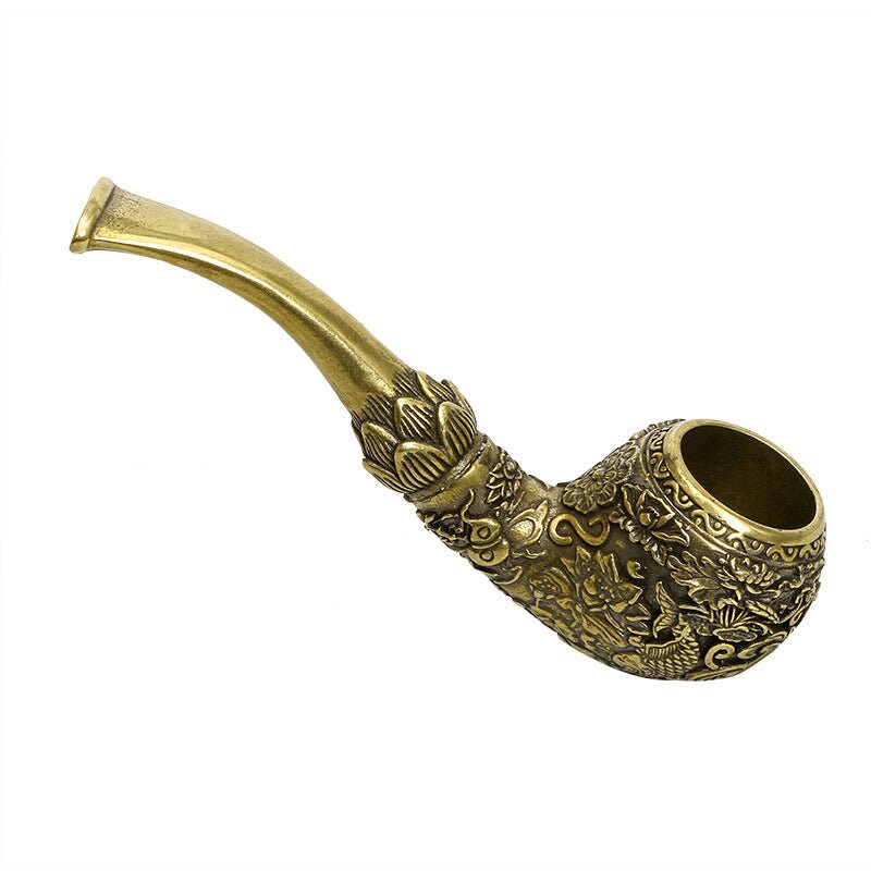Fish Pattern Vintage Smoking Pipe, 2024 Gift, Brass Pipe, Ornate Pipe ...