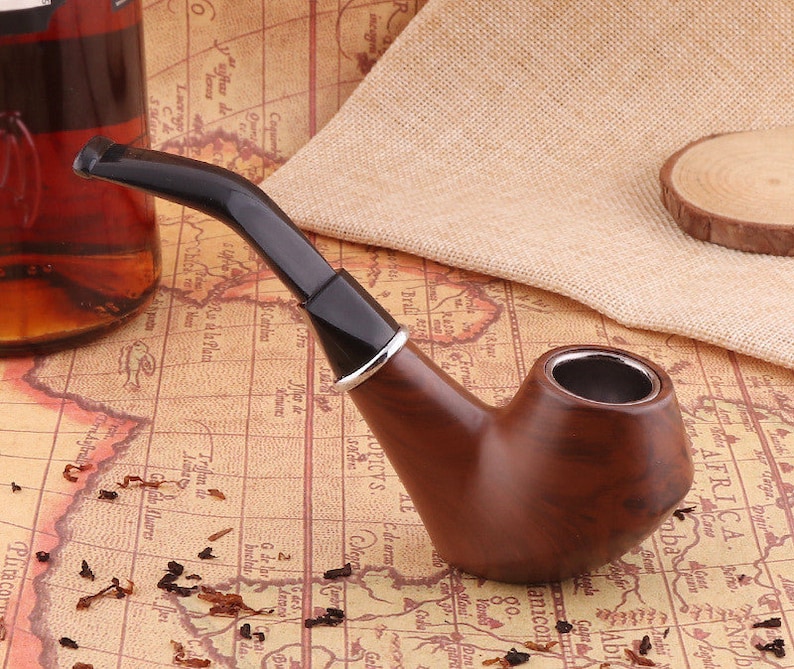Solid Wood Vintage Smoking Pipe, 2024 Gift, Wooden Pipe, Ornate Pipe ...