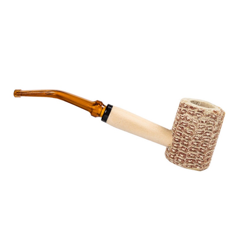 Corn Husk Vintage Smoking Pipe, 2024 Gift, Wooden Pipe, Ornate Pipe, Old Fashioned Smoking Pipe ...