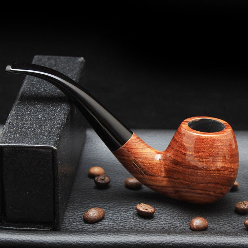 Solid Wood Vintage Smoking Pipe, 2024 Gift, Wooden Pipe, Ornate Pipe ...