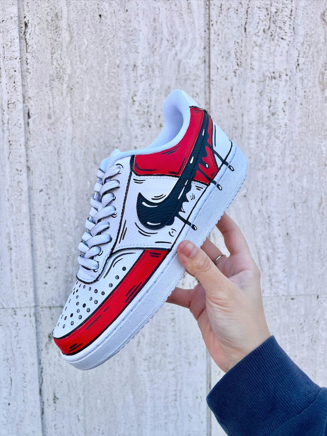 Hand Painted Nike Court Vision Cartoon Drip - Etsy