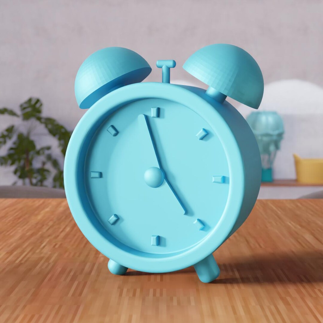 3D Alarm Clock STL File – Modern Desk Clock Decor, Office Alarm Clock ...