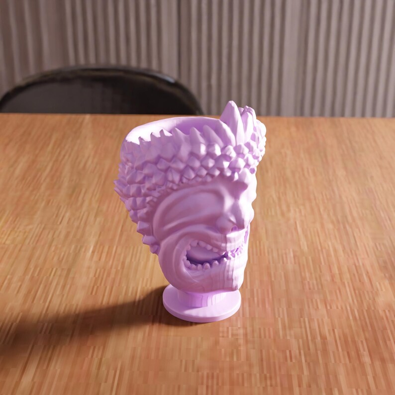 3D Spiky Head Vase STL File - Unique Horror Decor Succulent Pot ...