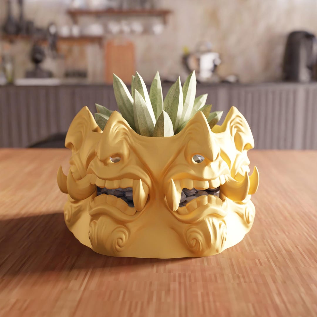 3D Monster Face Vase – Unique Home Decor (STL File) - Etsy