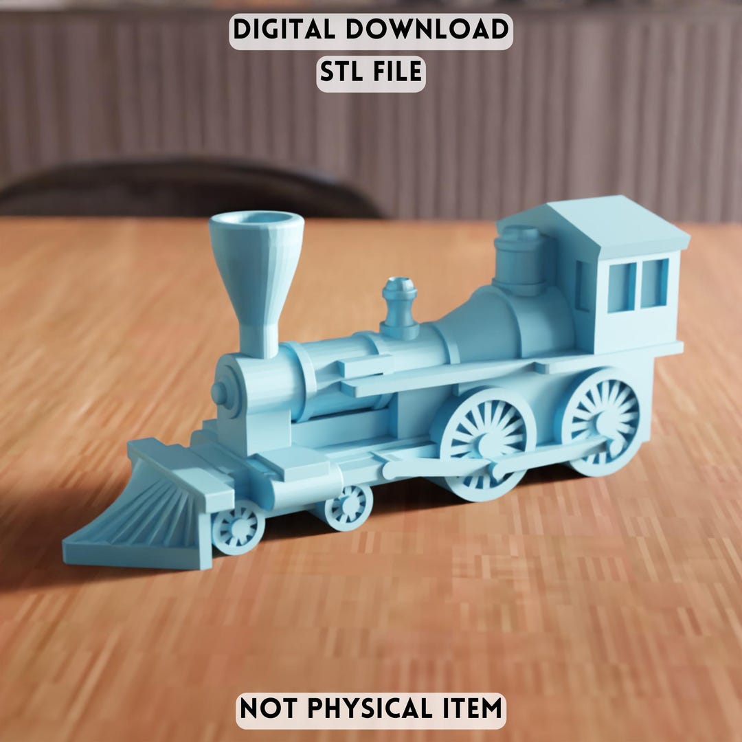 3D Vintage Train Locomotive STL File - Decorative Classic Steam Engine ...