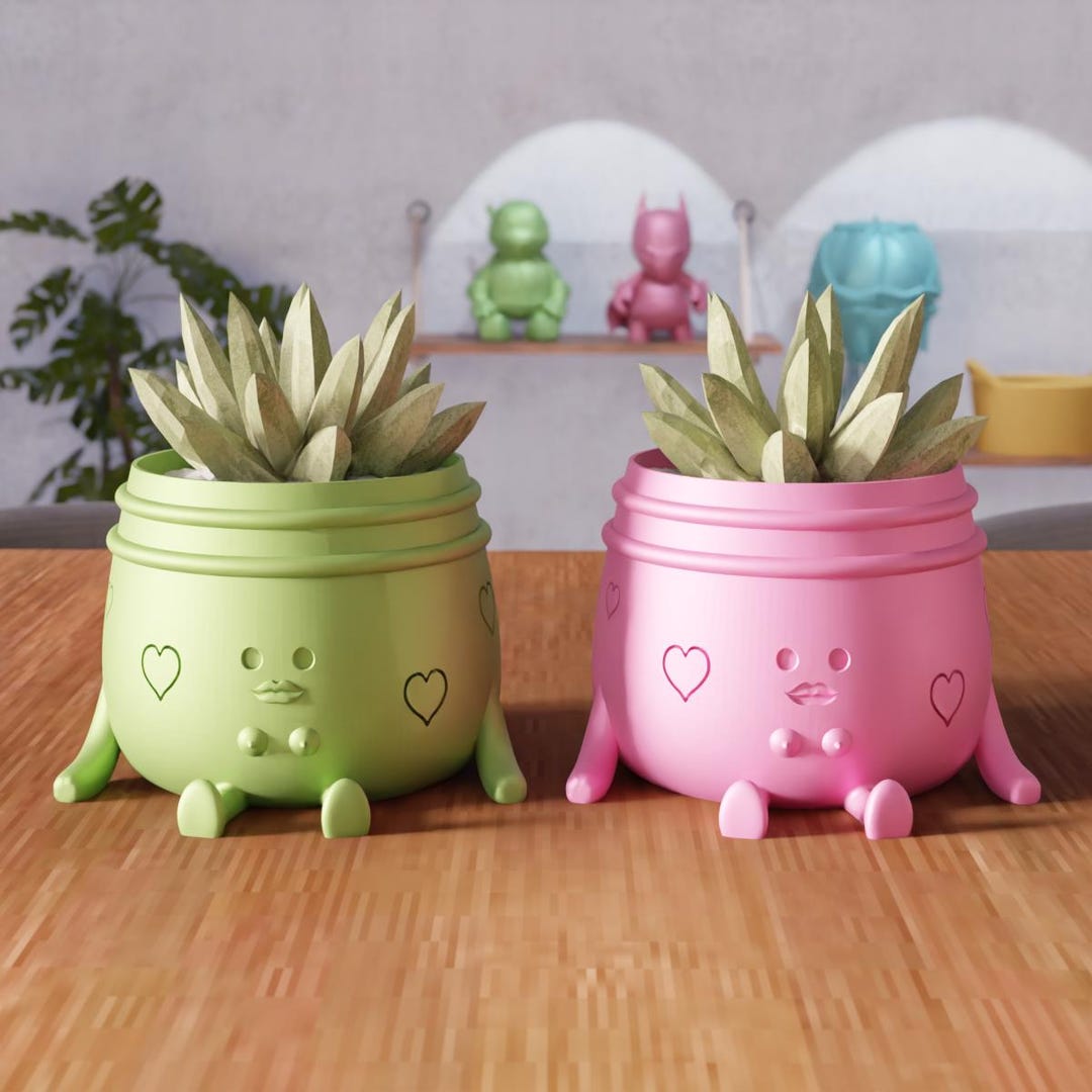 3D Sitting Cute Planters STL File - 2 Breast and 2 Lip Versions ...