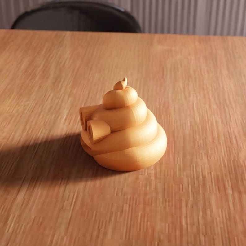 3D Poop Emoji Figure STL File - Funny Decorative Desk Art (digital ...