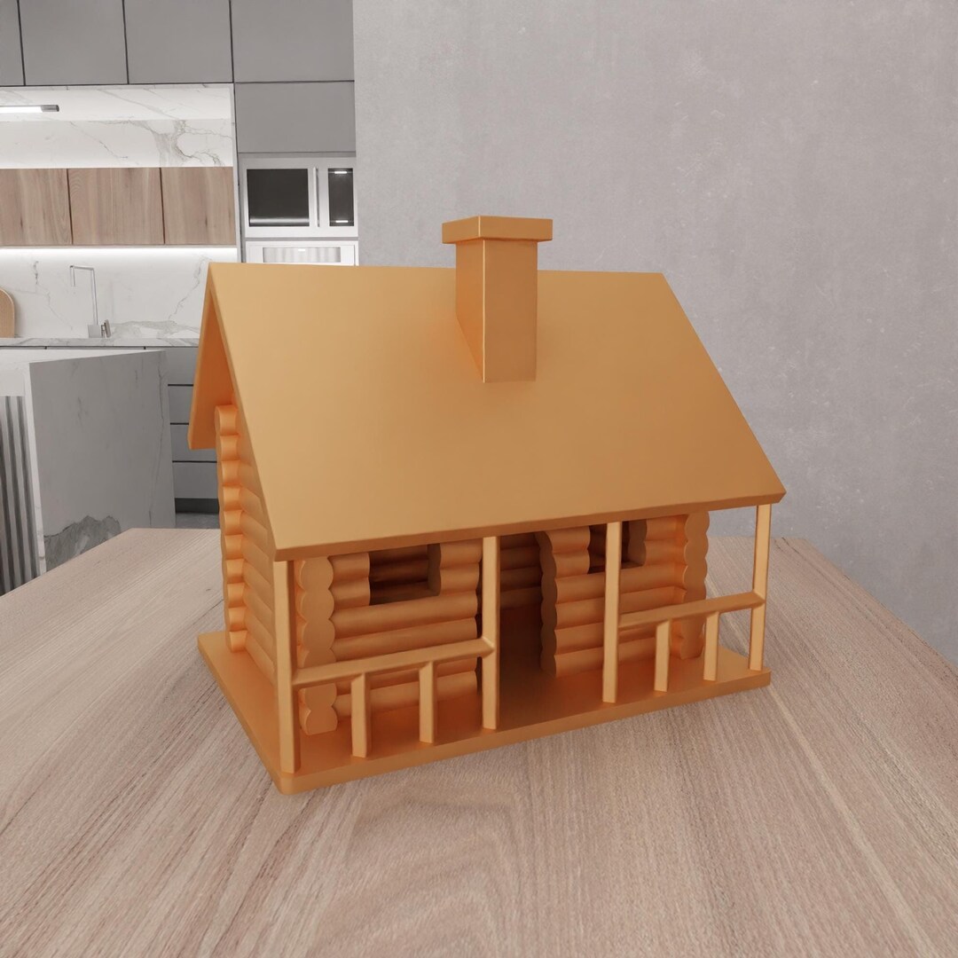 3D Wooden House Decor as Stl File & Wooden Decor, 3D Printing, Wooden ...