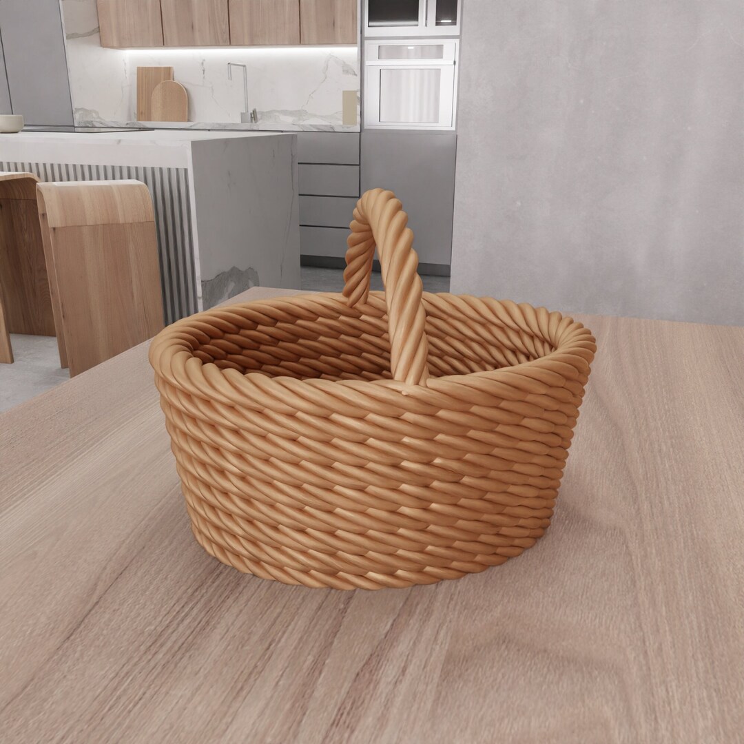 3D Wicker Mesh Basket 3 With Stl File & Home and Living, 3D Printing ...